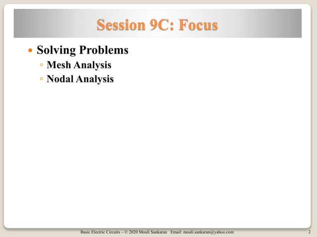 Basic Electric Circuits Session 9C | PPTX