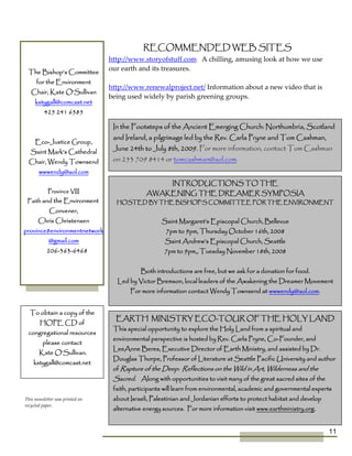 Creation Care - Eco-Justice Group of Saint Mark’s Cathedral | PDF