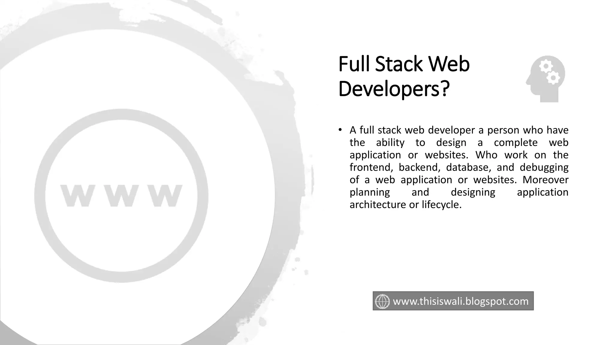 Become A Full Stack Web Developer Net Thisiswali Pptx Web Design And Html Internet