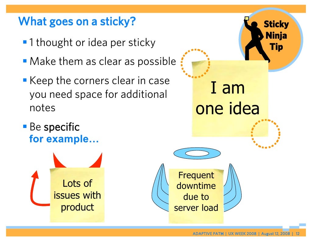 What goes on a sticky?