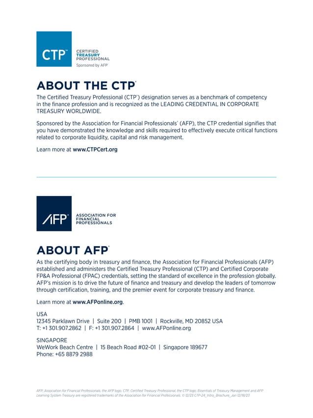 Become a Certified Treasury Professional | PDF | Professional School | Postgraduate Education