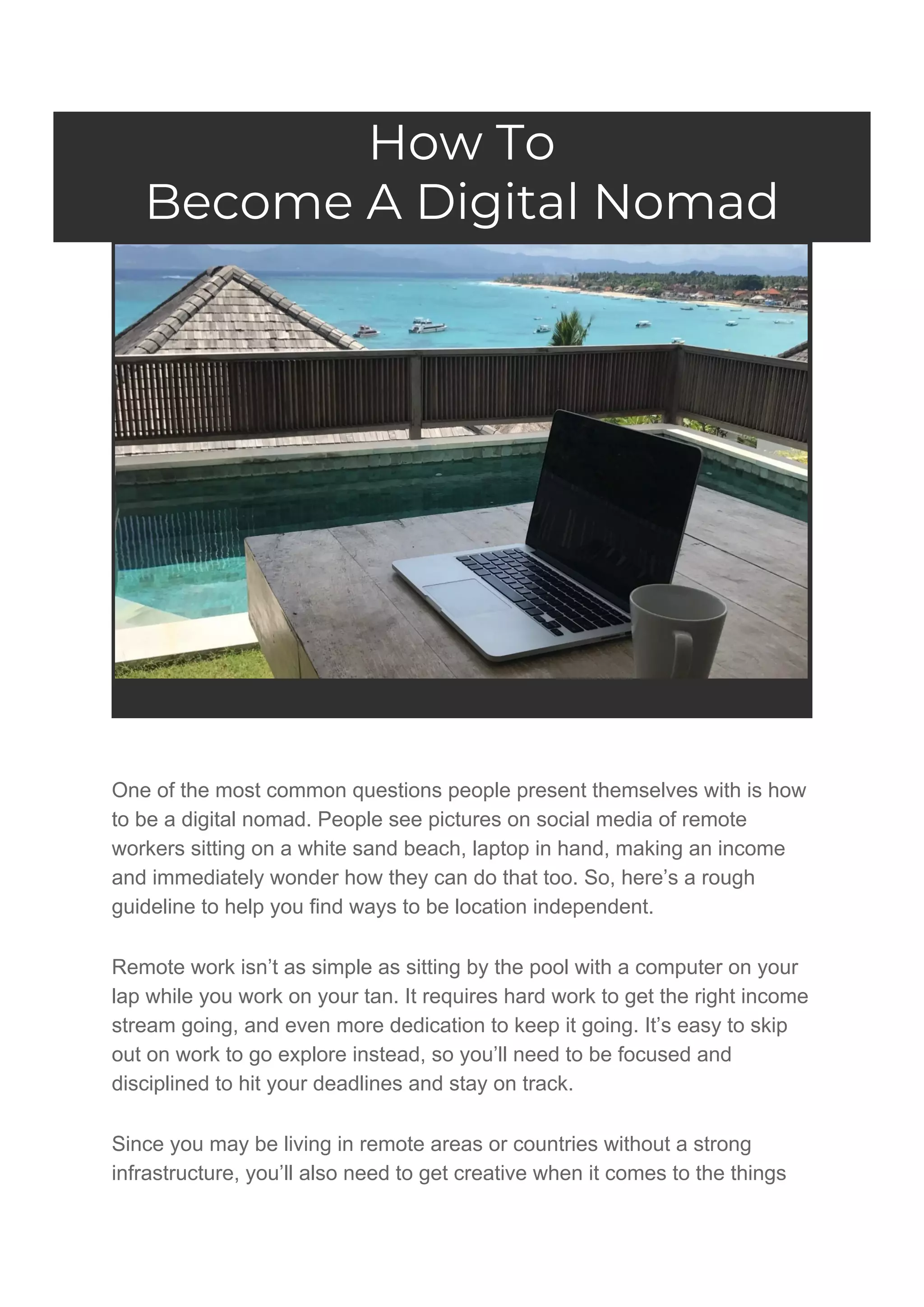 Become a digital nomad | PDF | Internet for Beginners | Internet