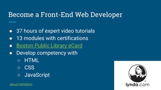 Become a Front End Web Developer | PPT
