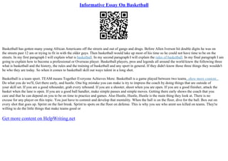 Become A Good Basketball Player Essay | PPT
