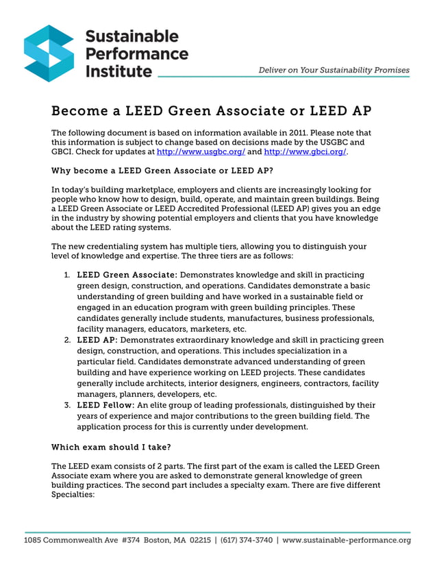 Become a LEED Professional | PDF | Careers