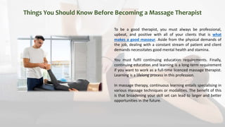 Become a Professional Masseuse with Body Sense Massage School | PPTX