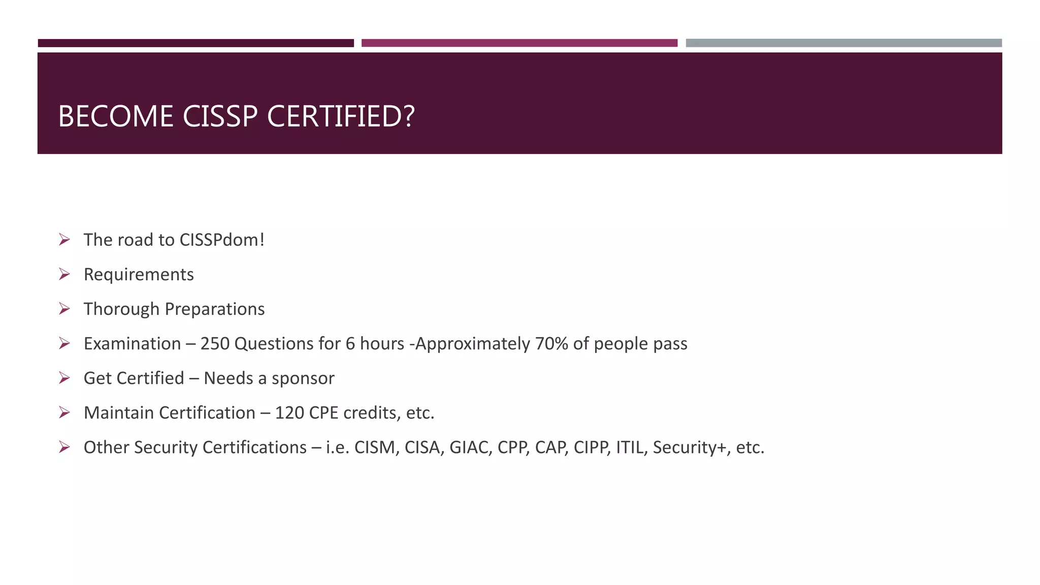 Become CISSP Certified | PPTX