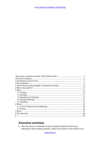 Becoming a Grammar Teacher: Why? What? How? | DOC