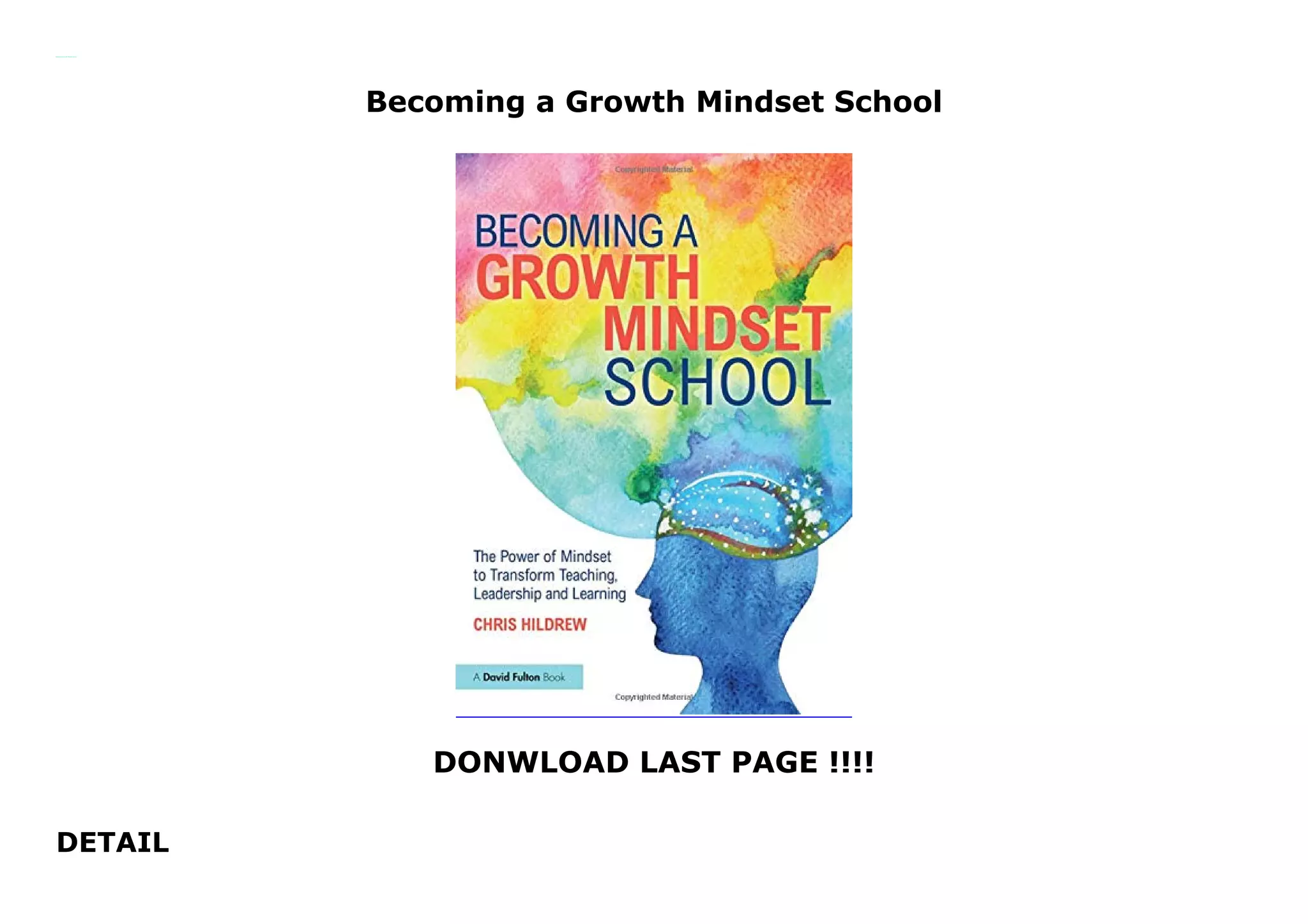 Becoming a Growth Mindset School | PDF