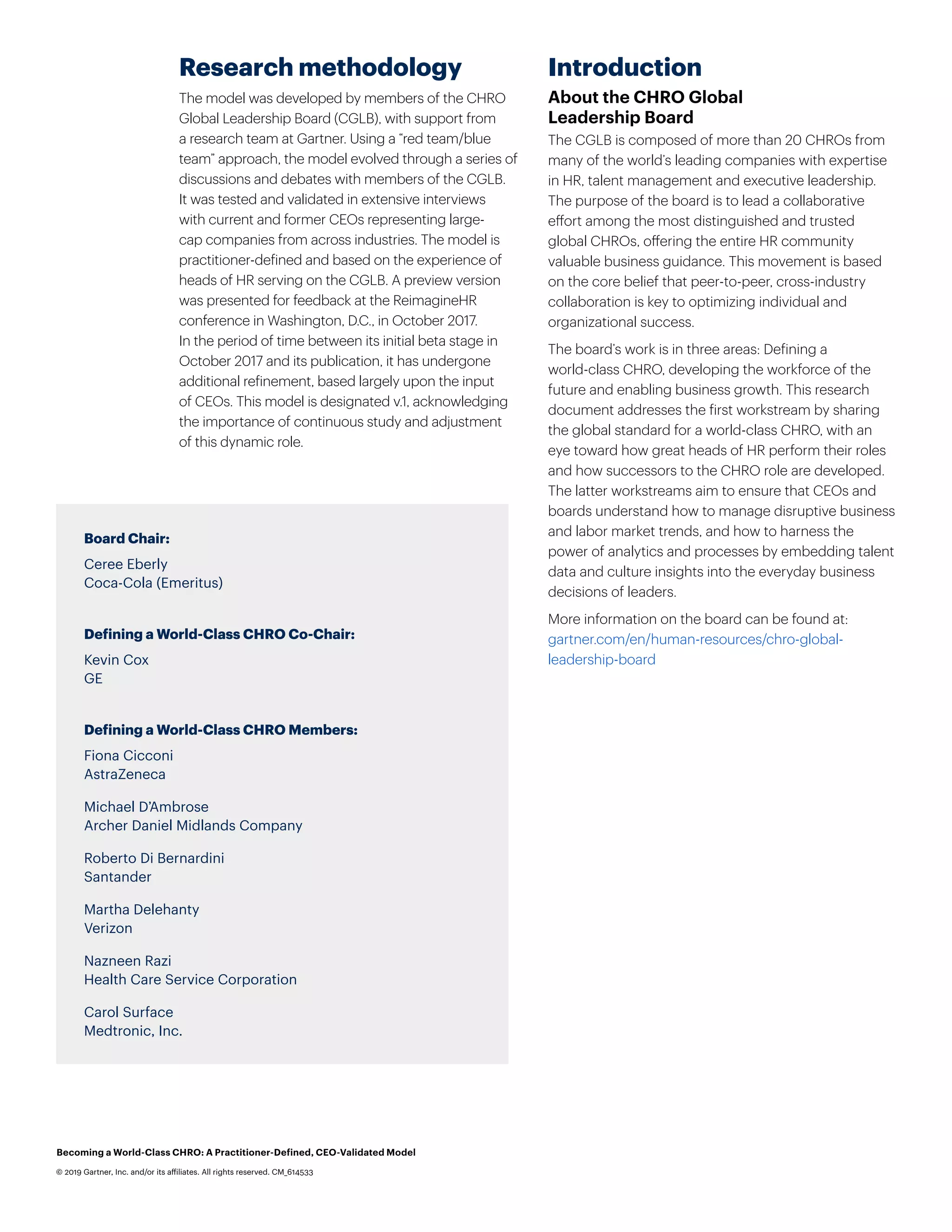 Becoming a World Class CHRO - Validated Model | PDF