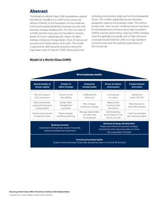 Becoming a World Class CHRO - Validated Model | PDF | Human Resources ...