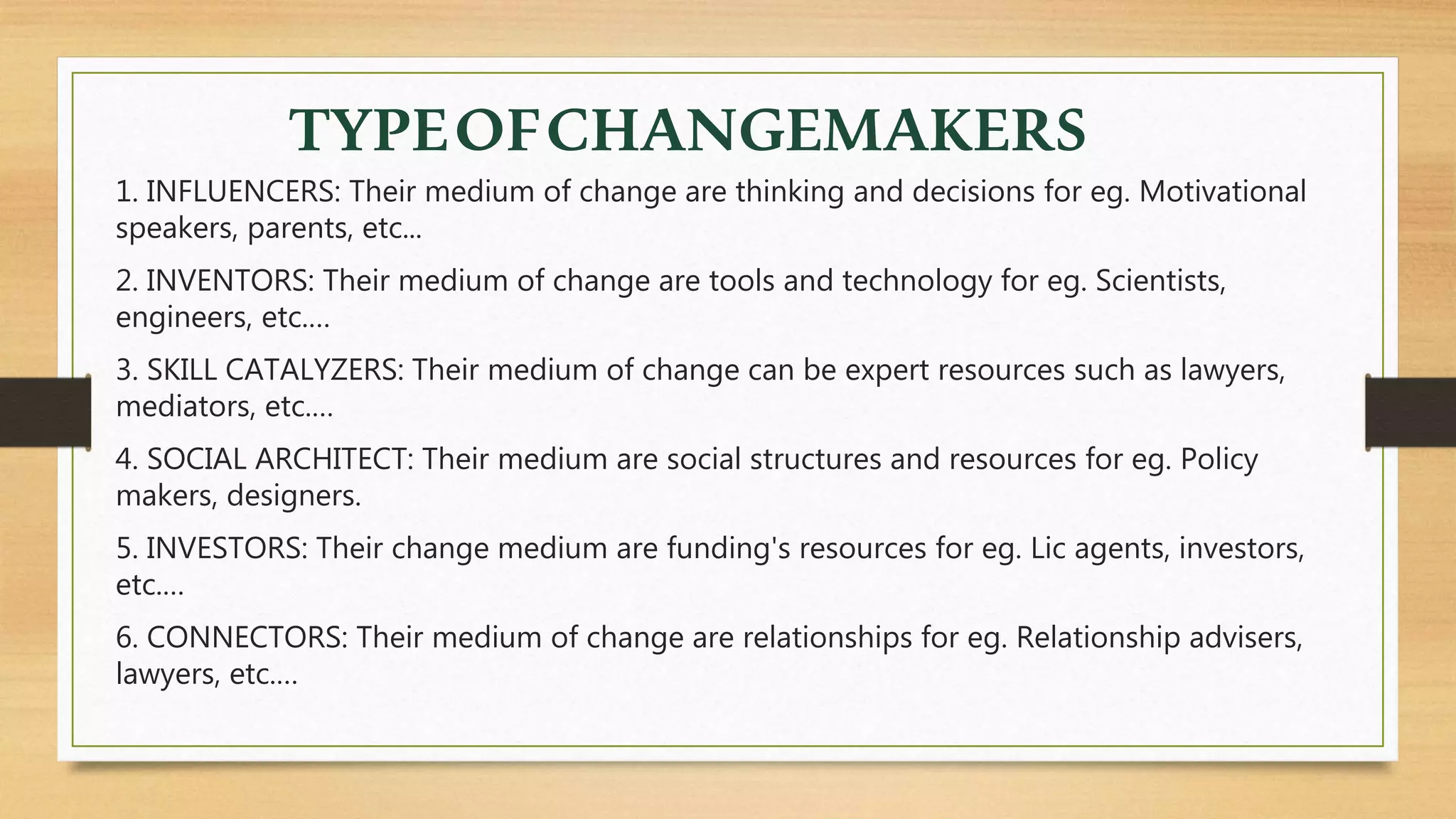 Becoming a changemaker | PPTX