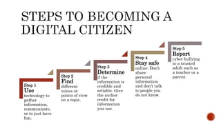DIGITAL LITERACY Steps to Becoming a Digital Citizen | PPTX