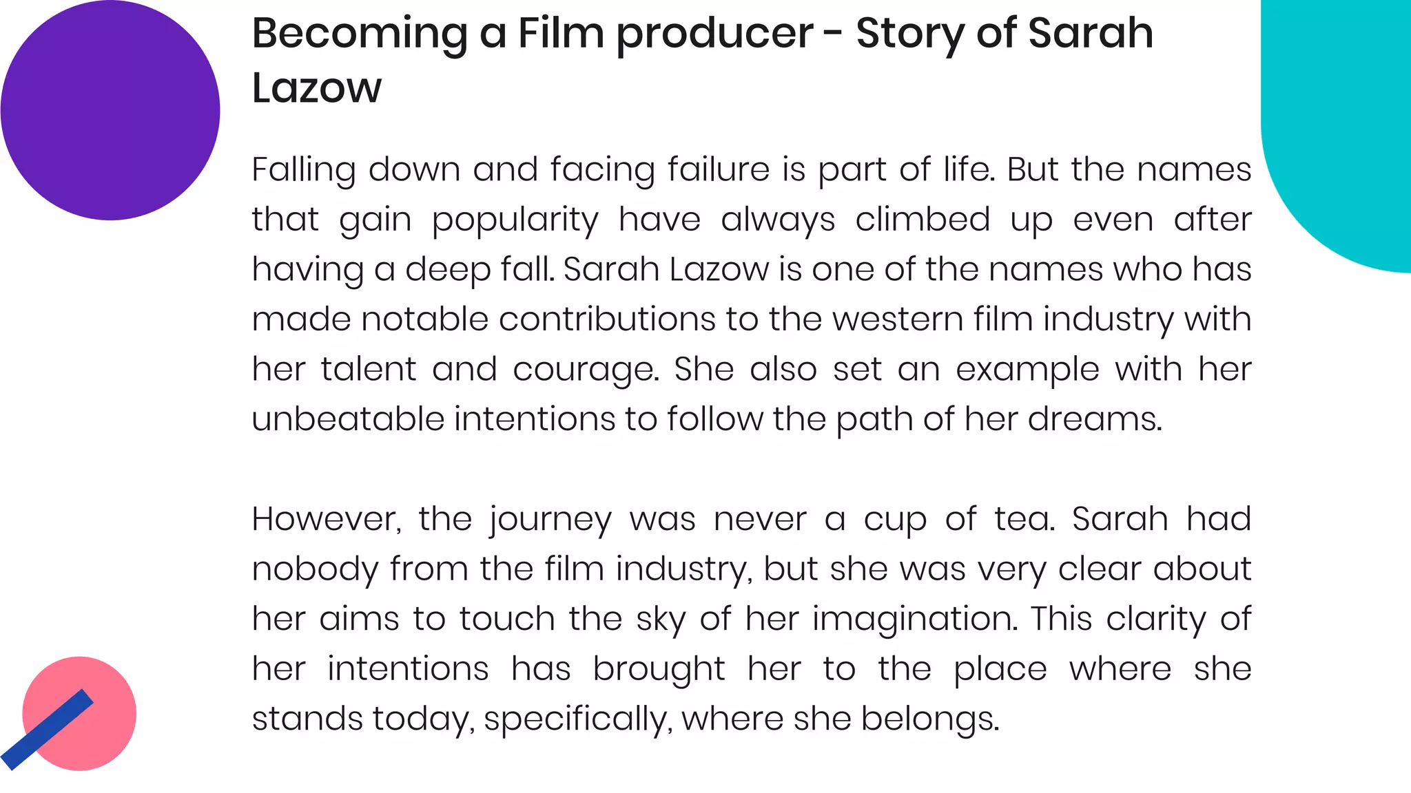 Becoming a Film producer - Story of Sarah Lazow.pptx