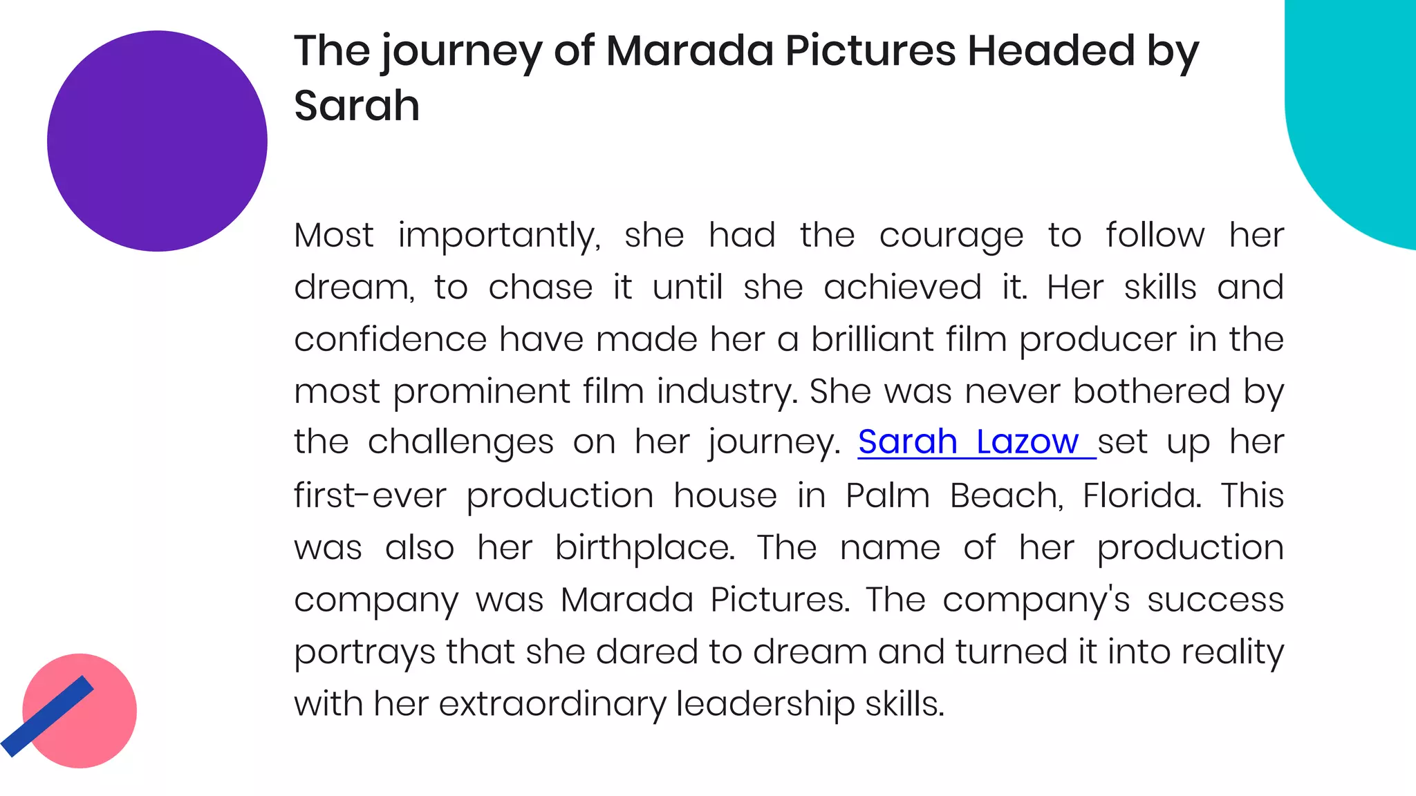 Becoming a Film producer - Story of Sarah Lazow.pptx