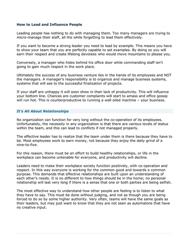 Mastering Leadership in Business Success | PDF