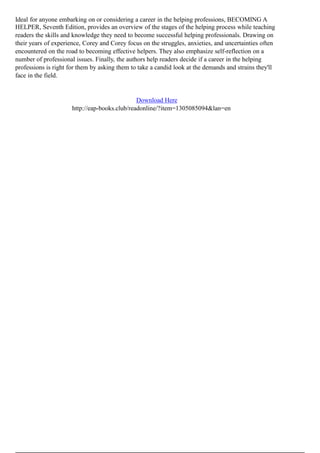 Becoming a helper pdf | PPTX