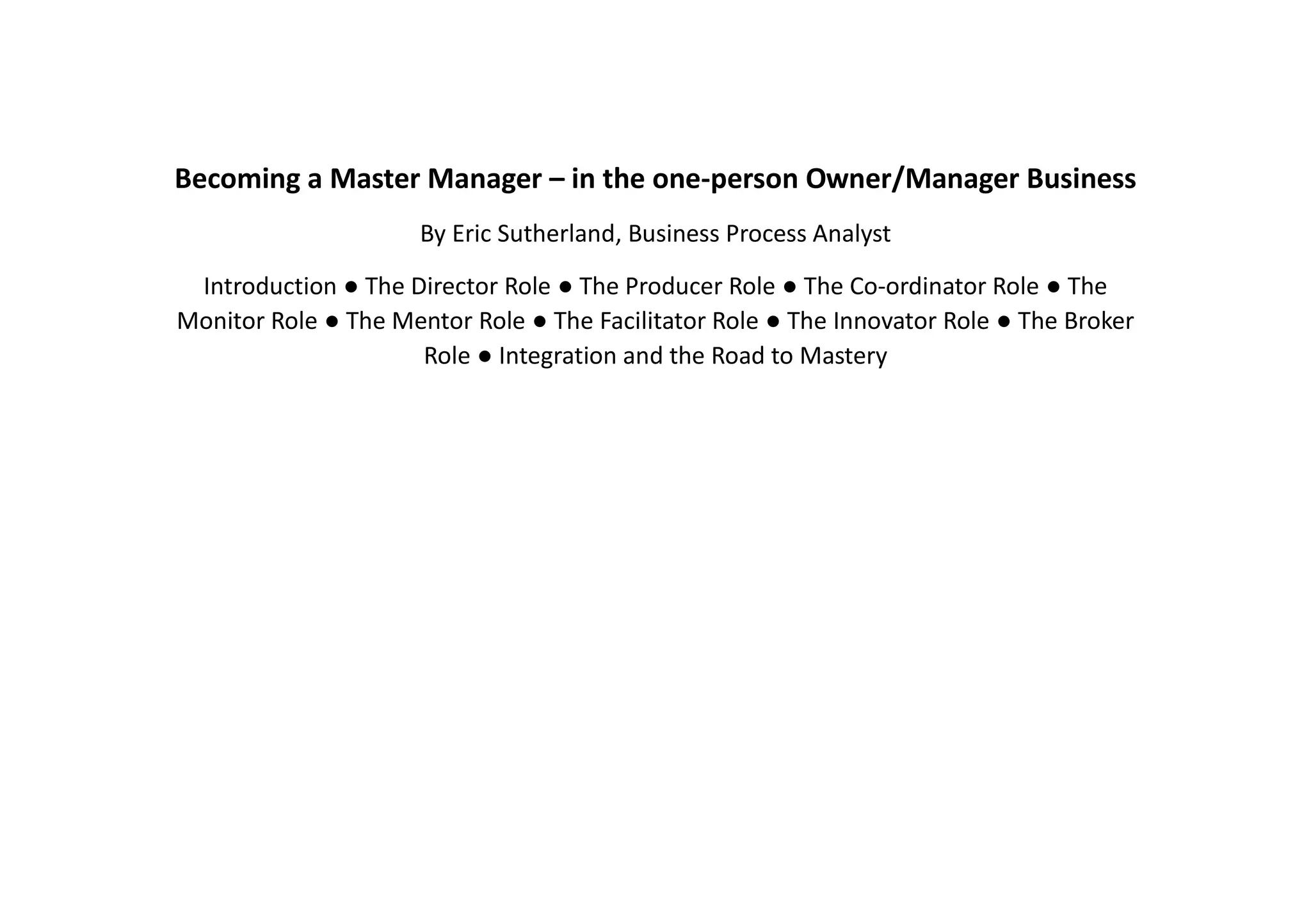 Becoming a master manager | PDF
