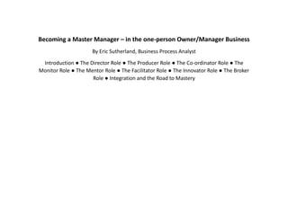 Becoming a master manager | PDF