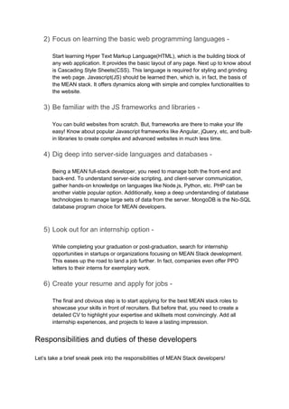 Becoming a MEAN Stack Developer_ A Step-by-Step Guide | PDF