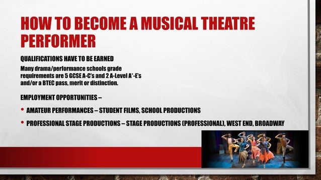 Becoming a musical theatre performer | PPT