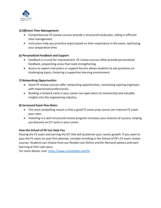 Becoming an EIT Why FE Review Courses Matter | DOCX