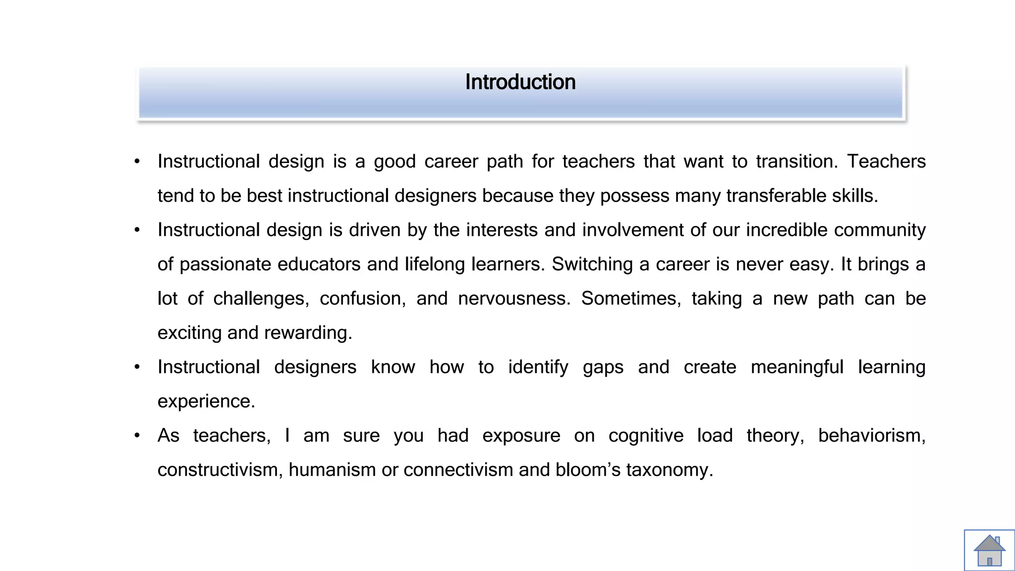 Becoming an instructional designer | PPTX