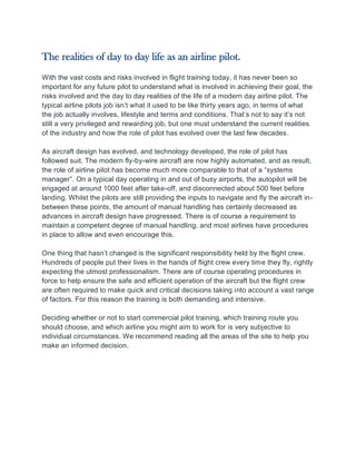 Becoming a Pilot: A Guide to Being an Airline Pilot | PDF