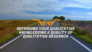 Becoming a storyteller: The world of qualitative research, qualitative ...