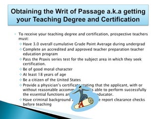 Becoming a teacher | PPT