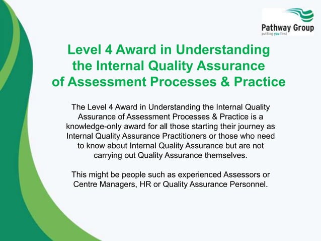 How to become a Verifier - Internal Quality Assurance | PPTX ...