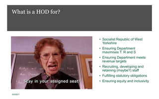 Becoming, being and surviving being a Head of Department | PPTX