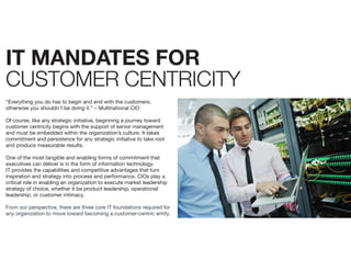 Becoming Customer Centric: A Business and IT Roadmap | PDF