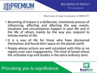 Becoming of impact in the marketplace | PPT