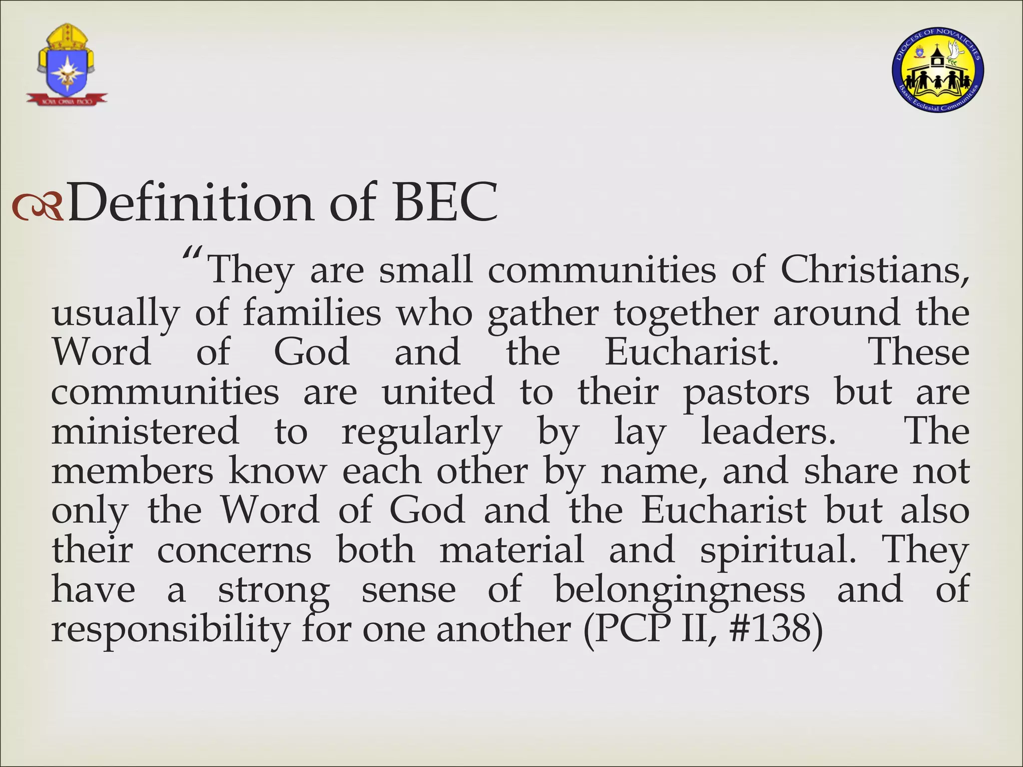 Basic Ecclesial Communities: The What, the Why and the How | PPT