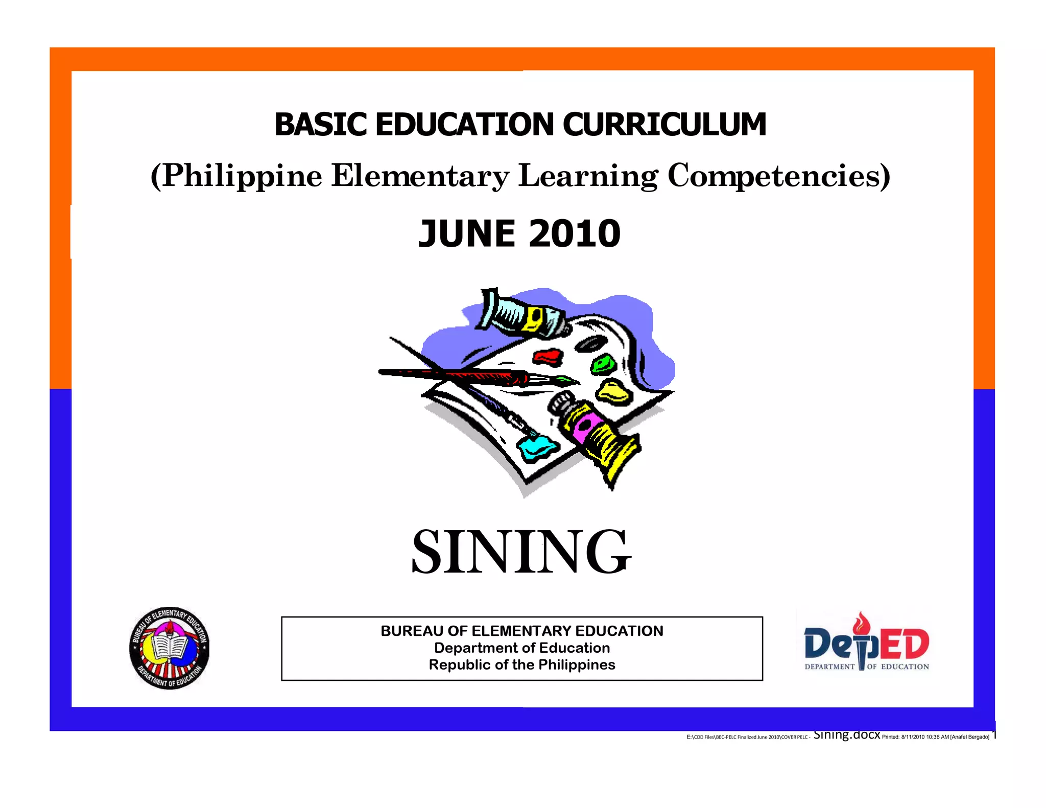 LEARNING COMPETENCIES GRADE 2 2010 sining | PDF