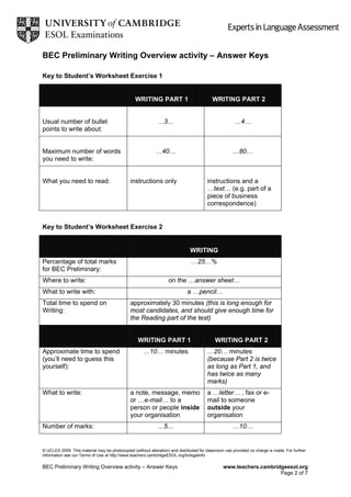 Bec p writing_overview | PDF