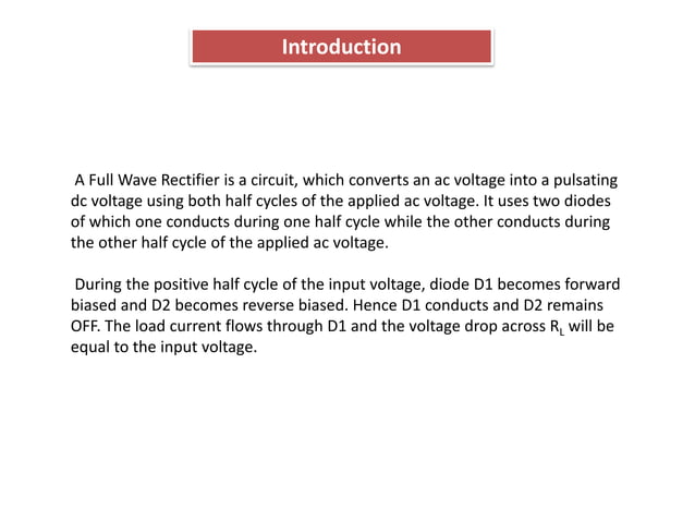 Full Wave Rectifier (FWR) Microproject | PPTX | Consumer Electronics | Technology & Computing