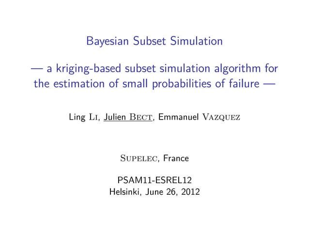 Bayesian Subset Simulation | PPT