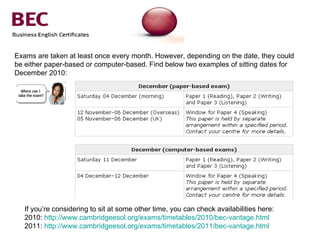 BEC TEST - PRESENTATION ON GENERAL ISSUES | PPT | Educational ...