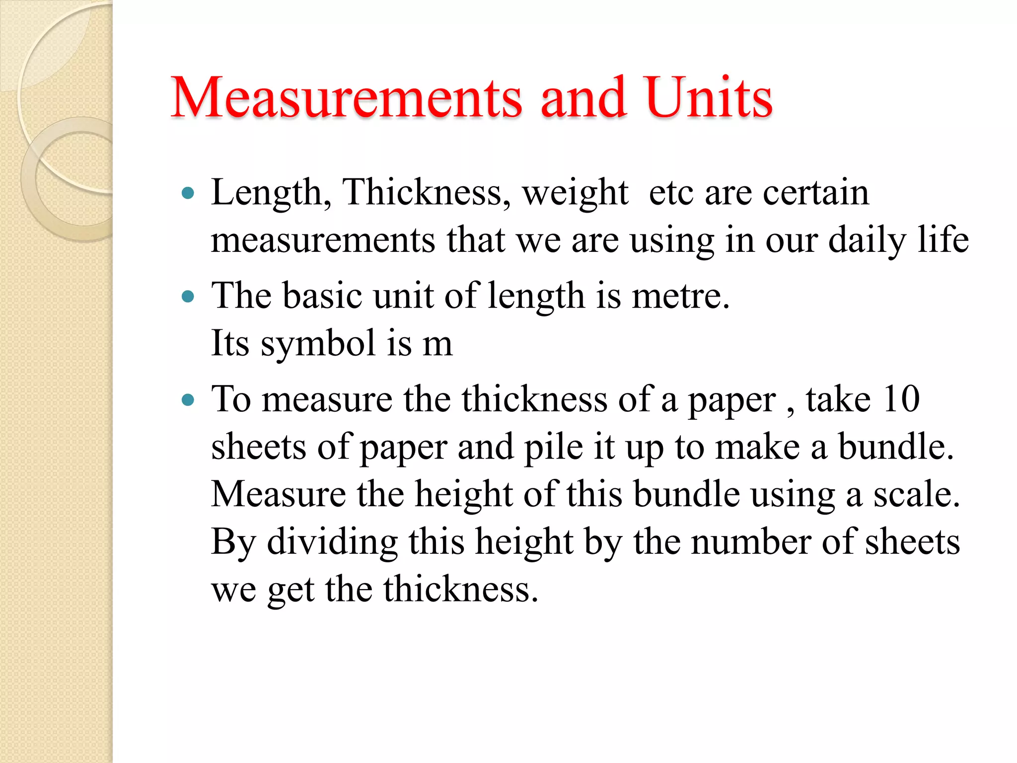 measurements and units | PDF