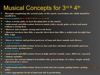 Music Curriculum Juniors to 6th elements, strands and strand units | PPT