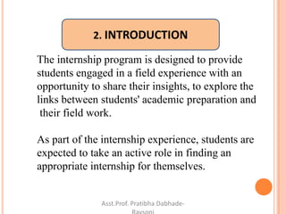 B. Ed. 207 (2015 revised pattern) Internship programme - Orientation ...