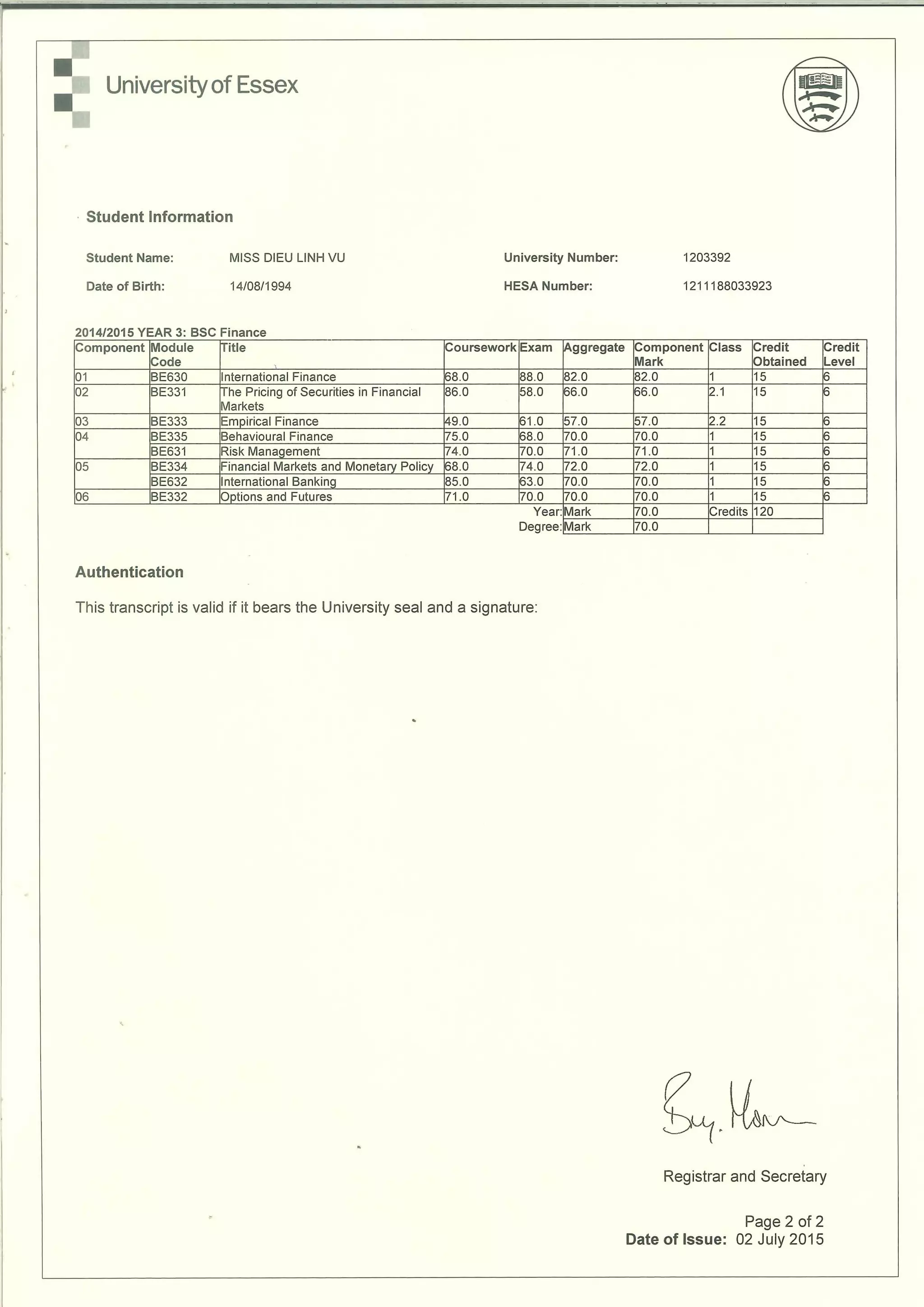 Merged bachelor transcript | PDF | Undergraduate Education | College ...