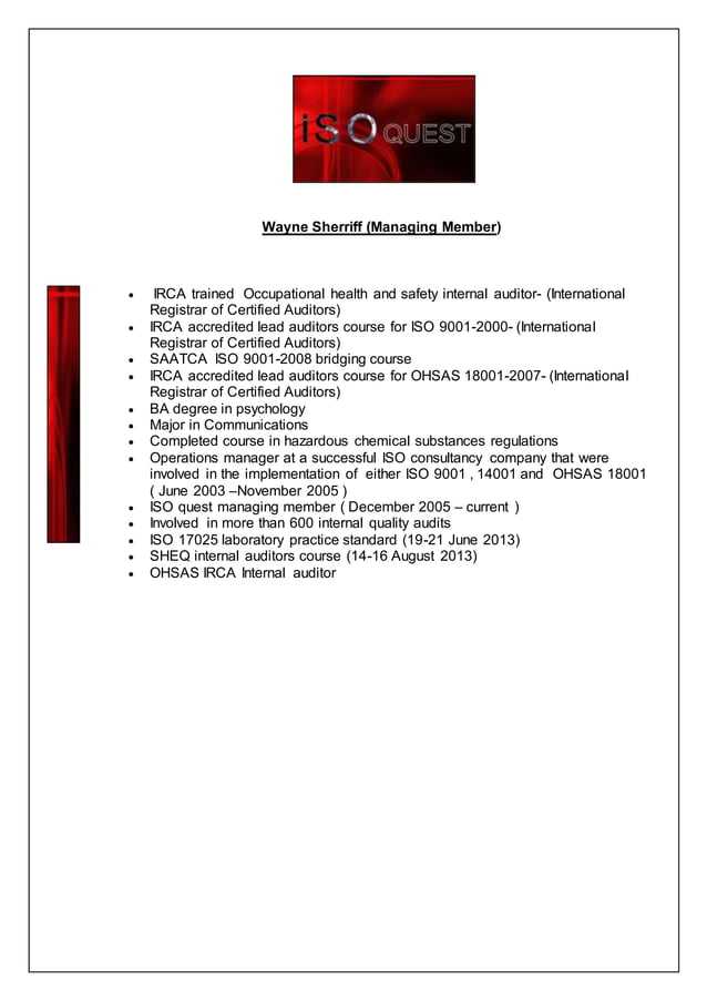 ISOQuest Company profile rev 6 | PDF