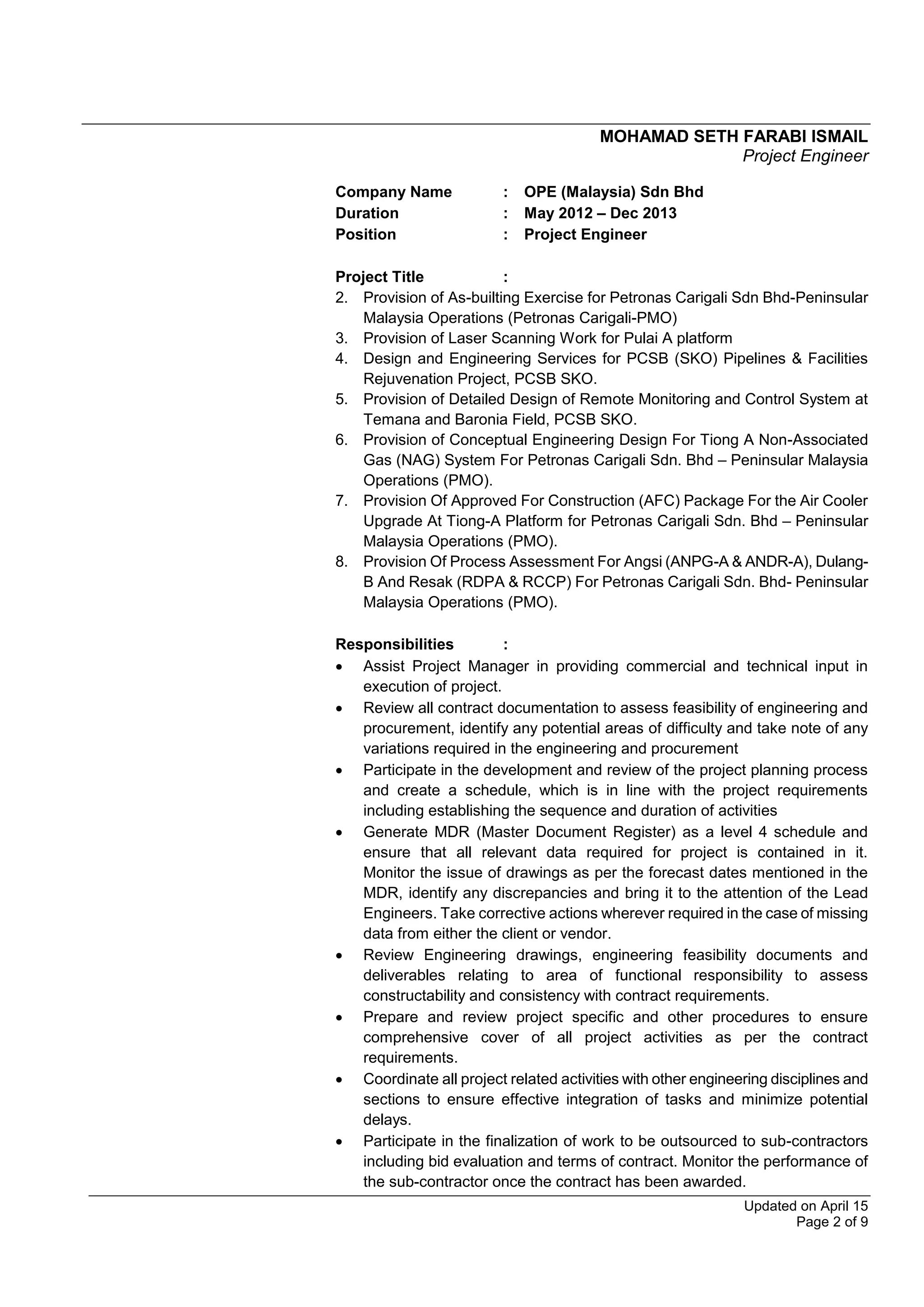 Mohamad Seth Farabi - Resume | PDF