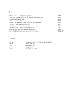 CV (eng) Thomas Lindström | PDF