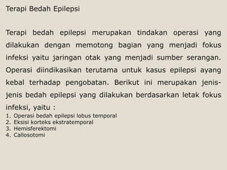 Bedah saraf kejang epilepsi | PPTX