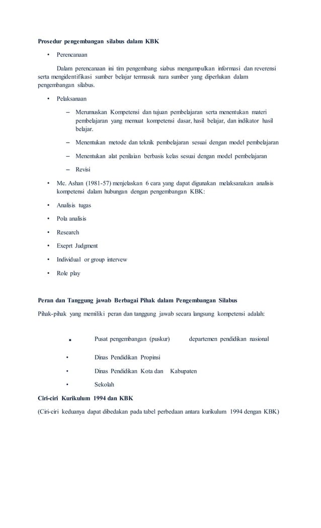 Beda kurikulum 1994 dengan kbk | PDF