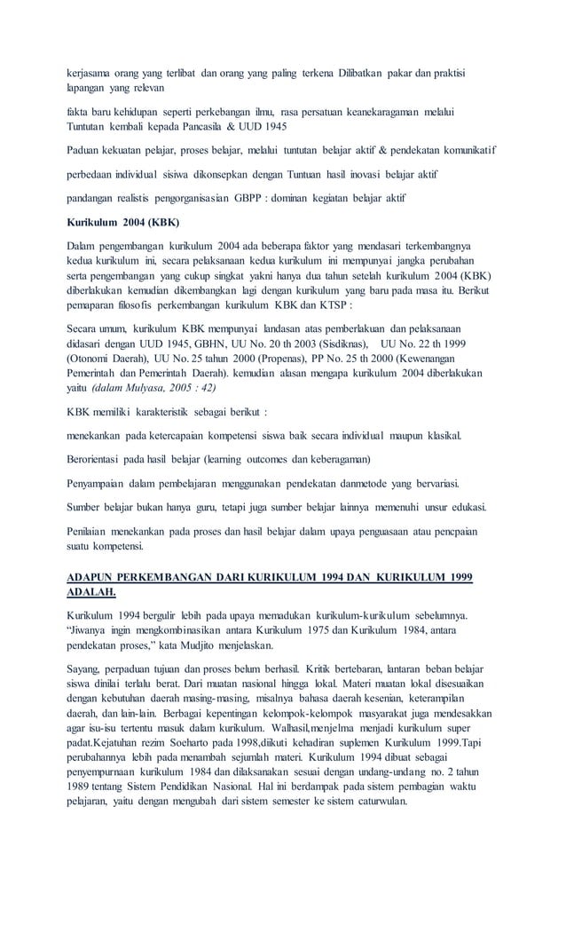 Beda kurikulum 1994 dengan kbk | PDF